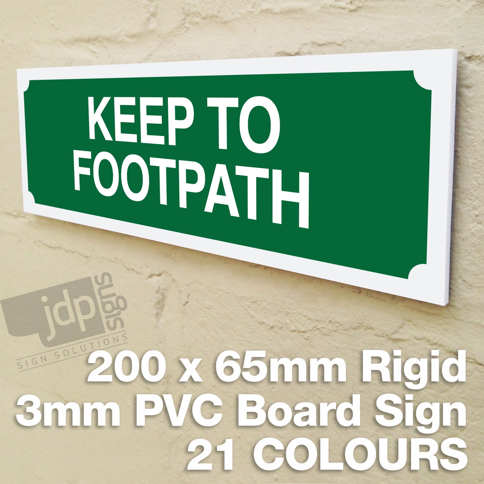 Keep to Footpath 3mm Rigid PVC Board Sign - 21 Colours - Etsy