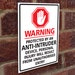 Warning Protected by an Anti-intruder Device External 3mm Rigid PVC ...