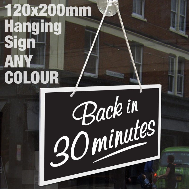 Will Be Back in 30 Minutes Sign - Etsy