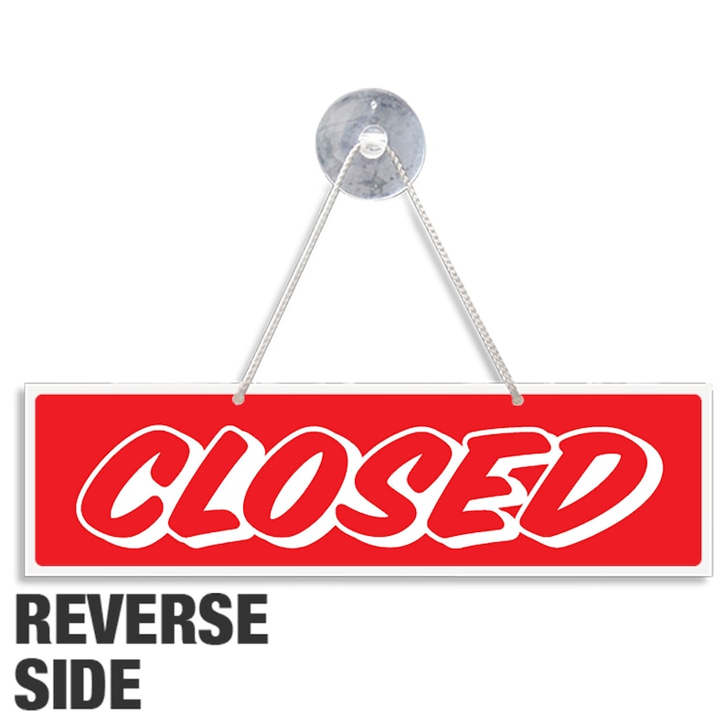 Open and Closed 3mm Rigid Hanging Sign 65mm X 240mm, Shop Window Door ...