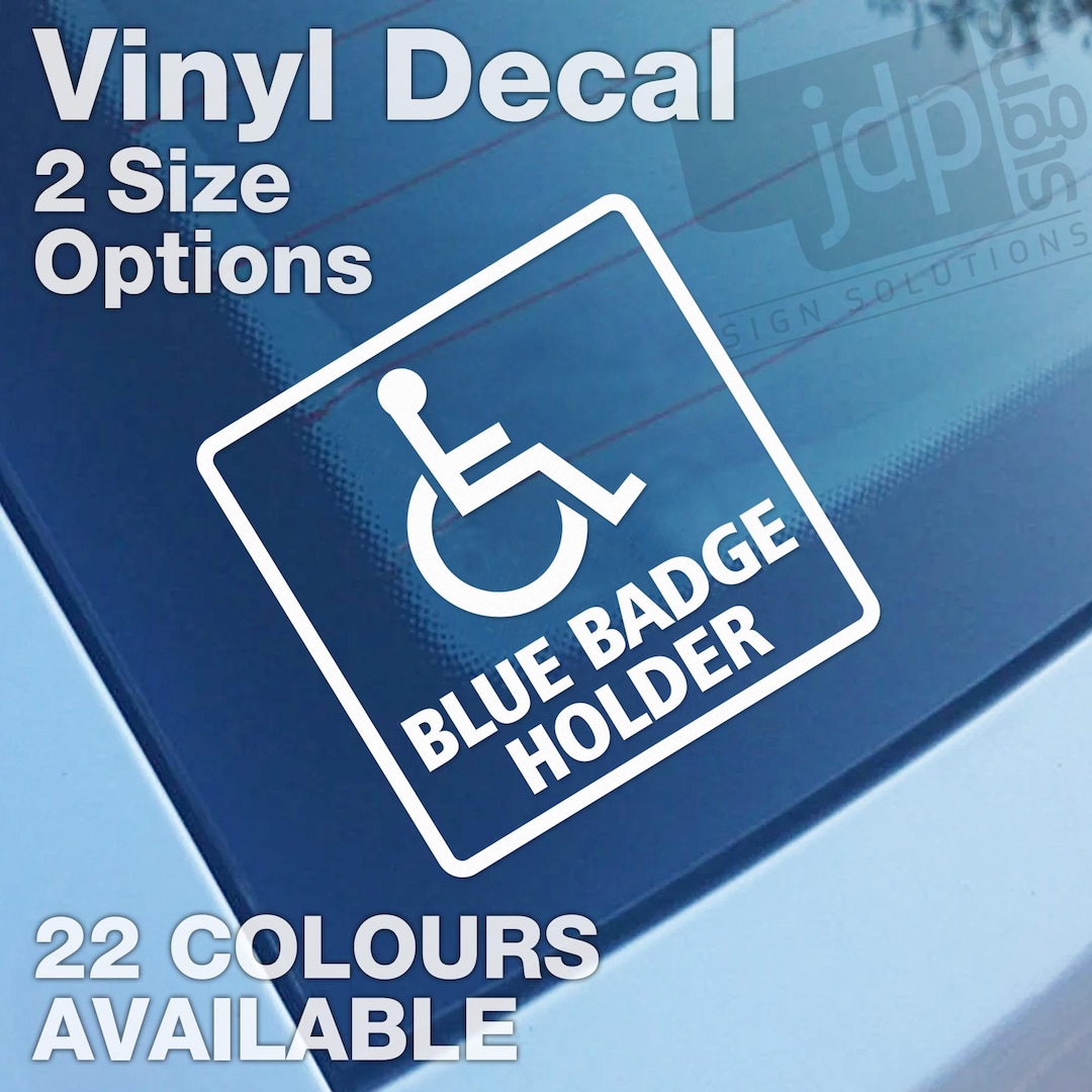 Disabled Disability Blue Badge Holder Vinyl Sticker Decal - 2 Size ...