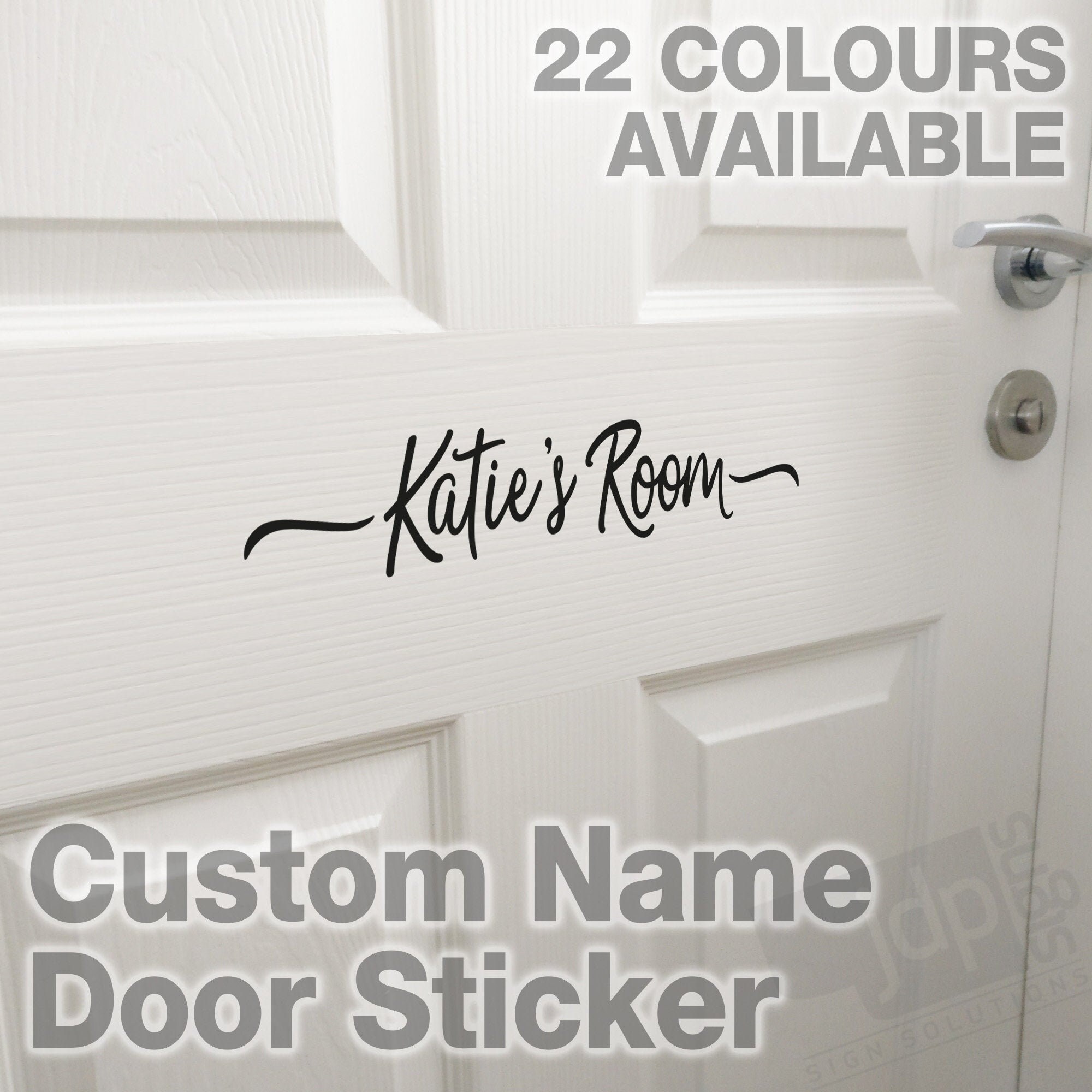 Custom Name Bedroom Vinyl Door Sticker Decal 22 Colours | Etsy UK