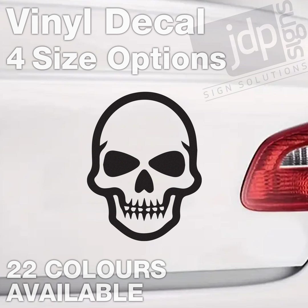 Skull Horror Sticker - Window Car Vinyl Bumper Decal - 4 Size Options ...