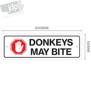 Caution Donkeys May Bite Warning Sign 3mm Rigid PVC Board Sign - Etsy