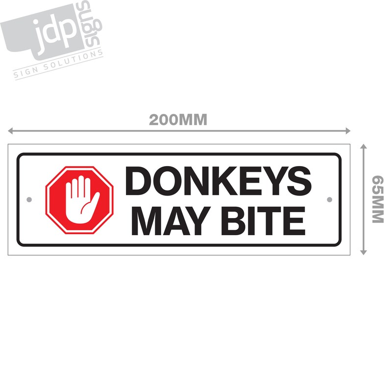 Caution Donkeys May Bite Warning Sign 3mm Rigid PVC Board Sign - Etsy