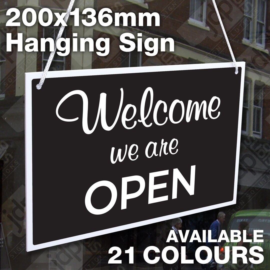 Welcome We Are Open / Sorry We Are Closed 3mm Rigid 136mm X 200mm Sign ...