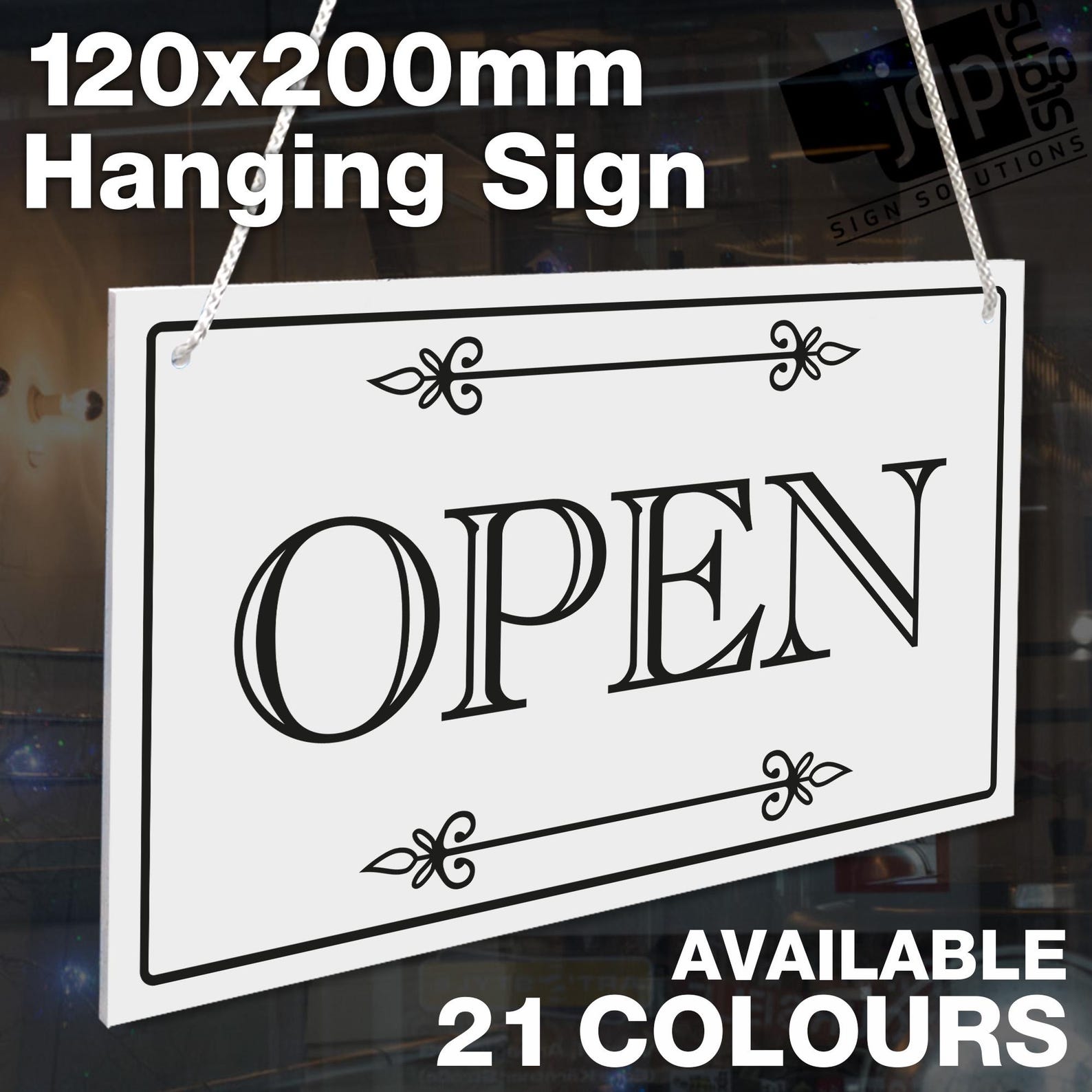 Decorative Open & Closed 3mm Rigid 120mm X 200mm Sign, Shop Window Door ...