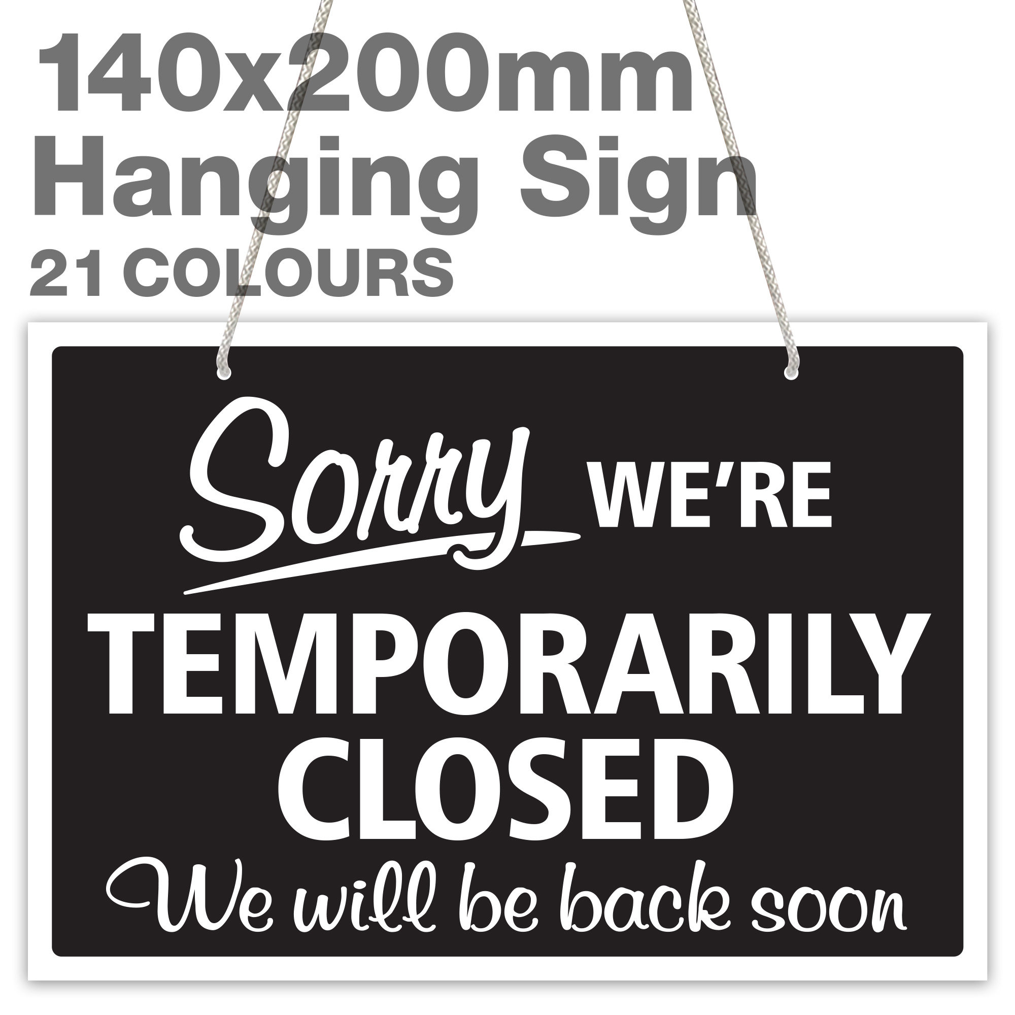 Sorry We're Temporarily Closed 3mm Rigid 140mm X 200mm - Etsy