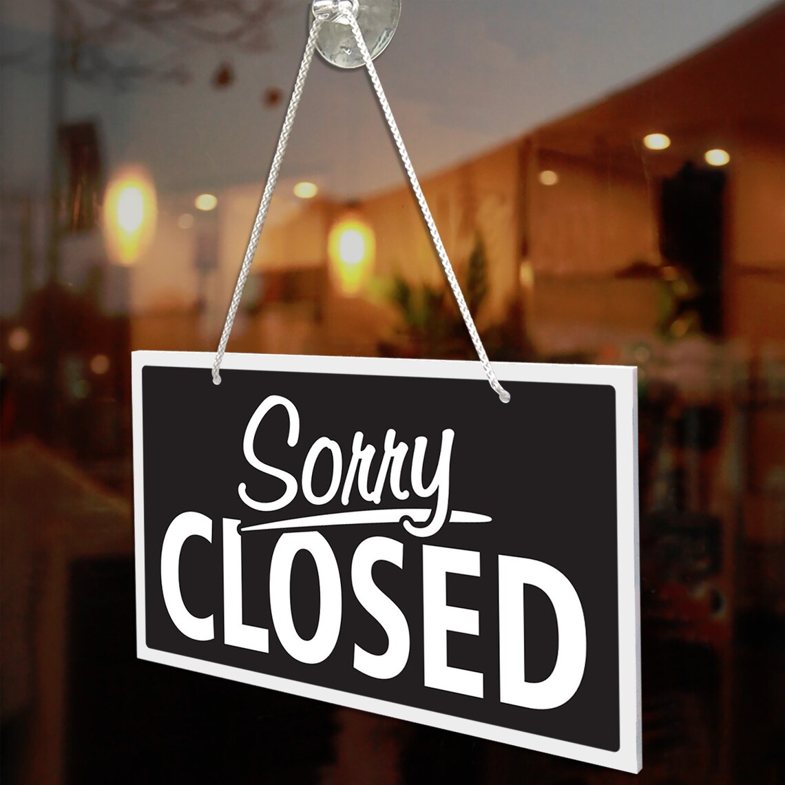 Come in Open / Sorry Closed 3mm Rigid 140mm X 230mm Sign, Shop Window ...