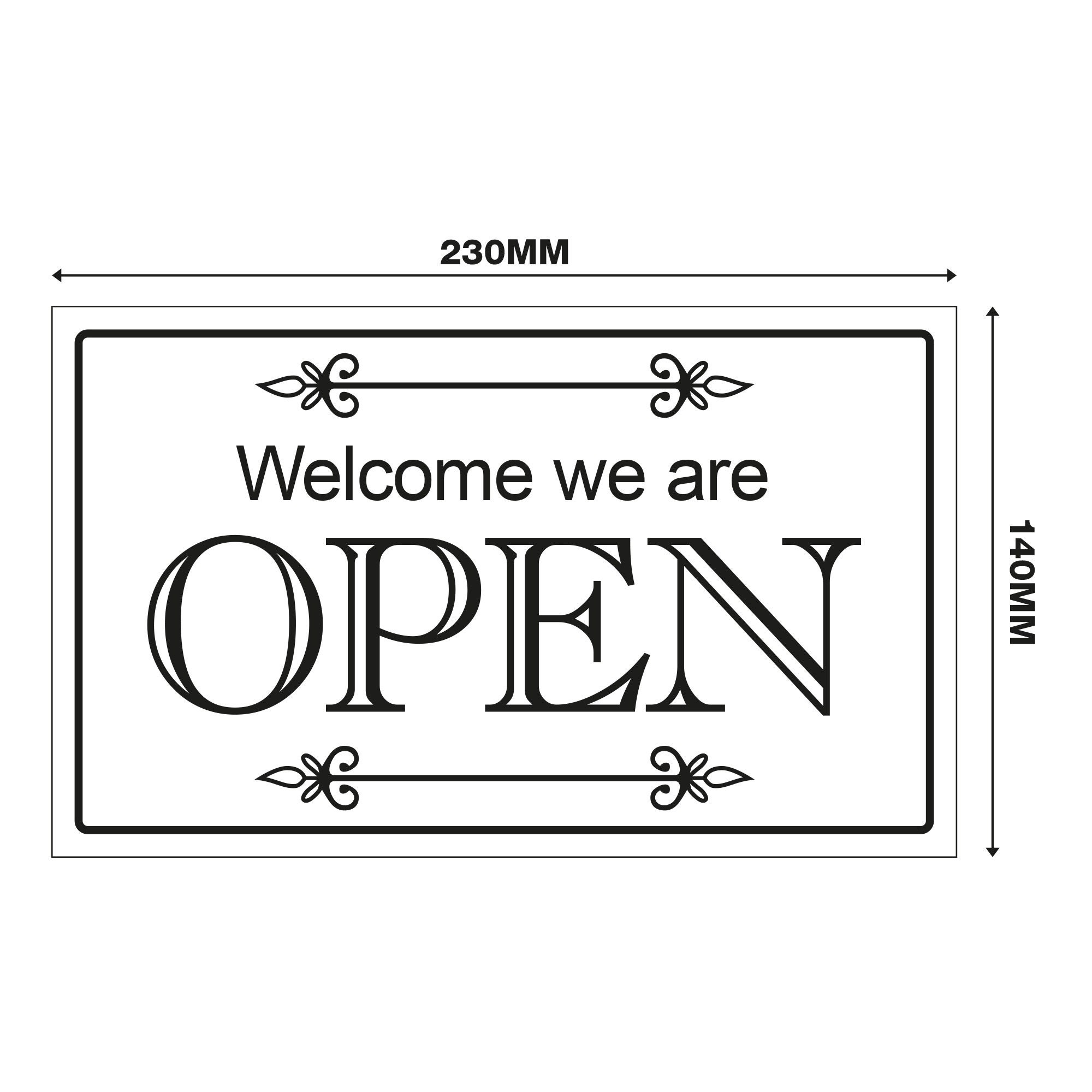 Welcome We Are Open / Sorry We Are Closed 3mm Rigid 140mm X 230mm Sign ...