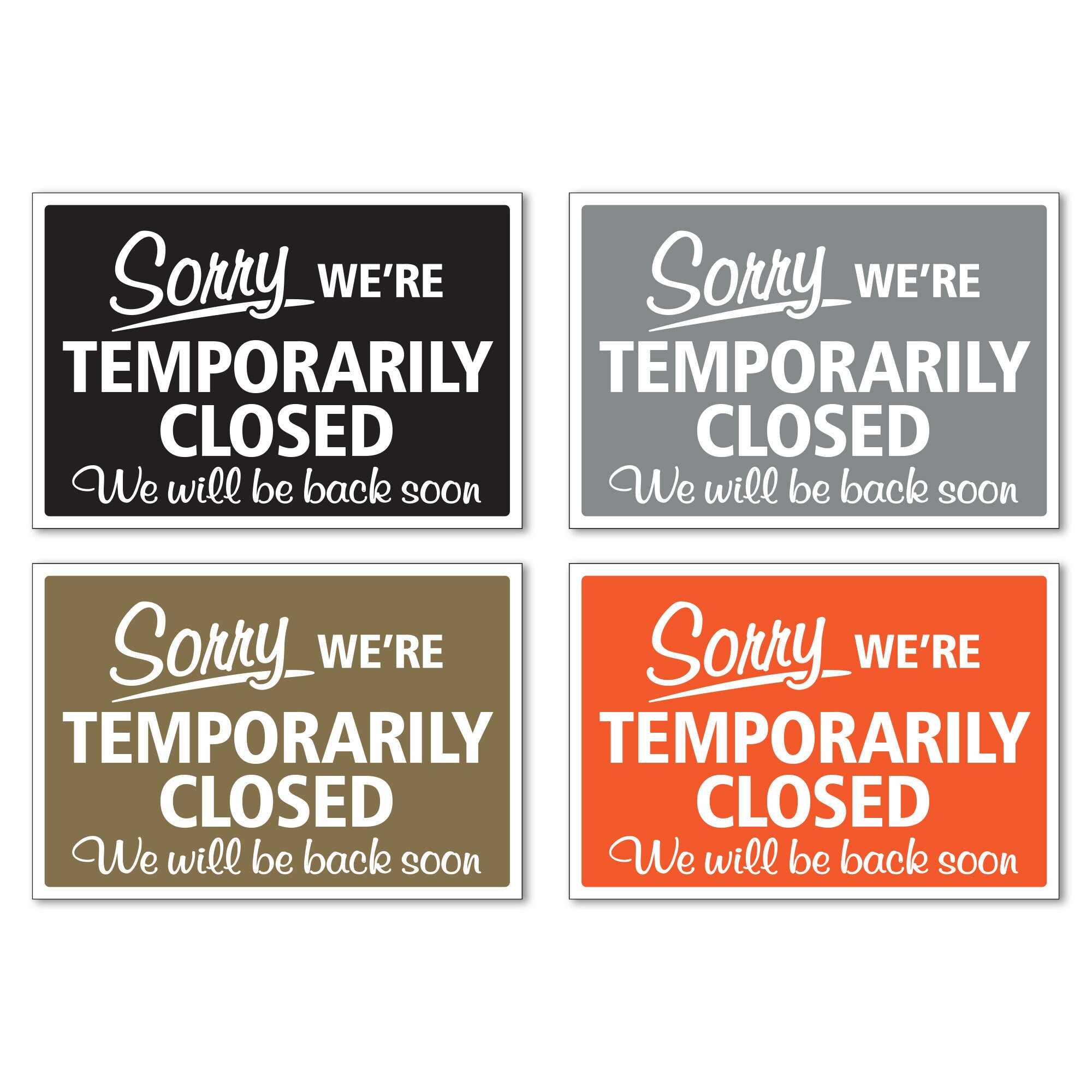 Sorry We're Temporarily Closed 3mm Rigid 140mm X 200mm - Etsy UK