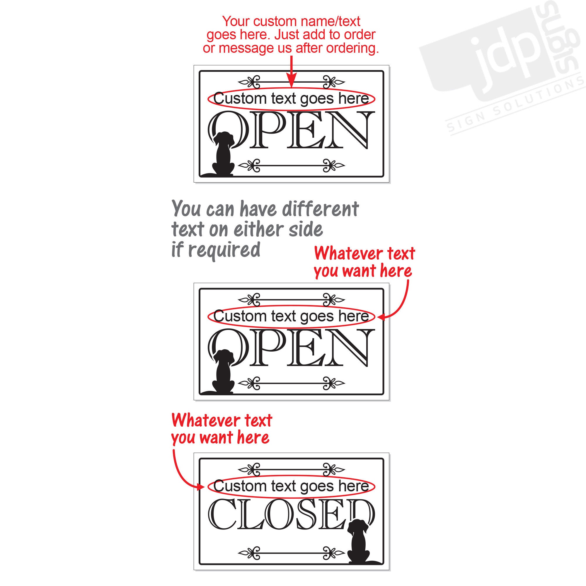 Personalised Custom Dog Groomers Vet Pet Open Closed Hanging Sign, Shop ...