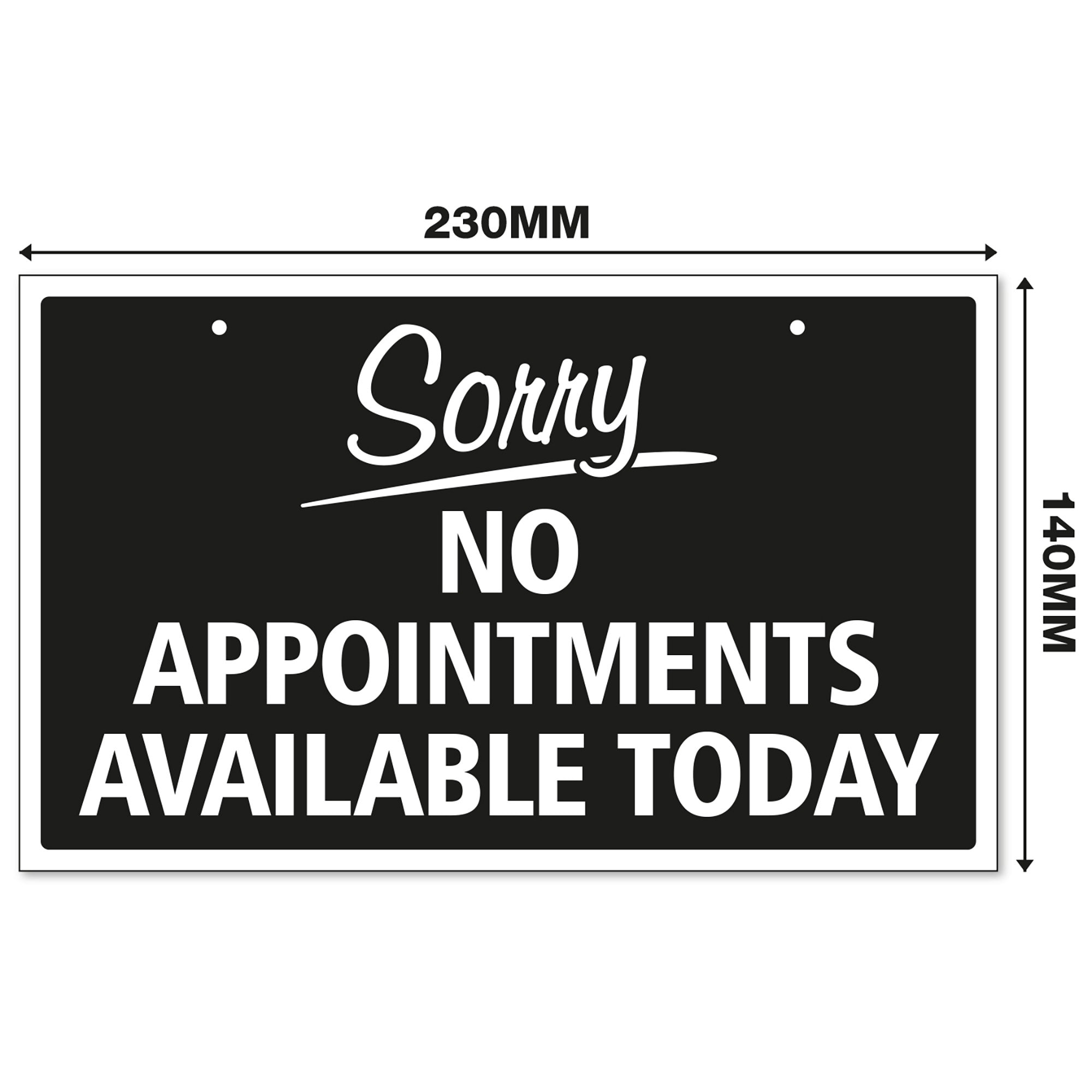 Sorry No Appointments Available Today 3mm Rigid 140mm X 230mm - Etsy