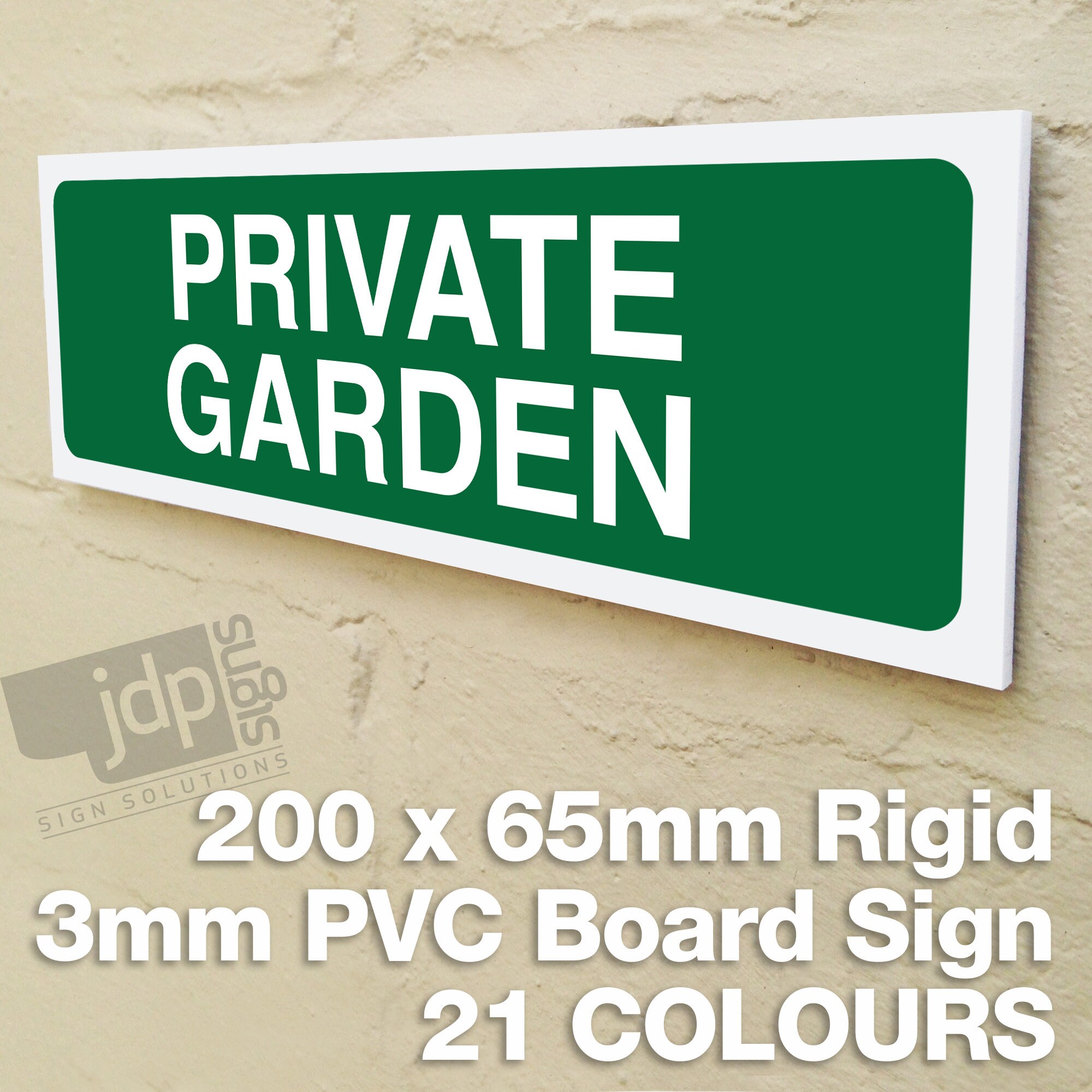 Private Garden 3mm Rigid PVC Board Sign - 21 Colours - Etsy UK