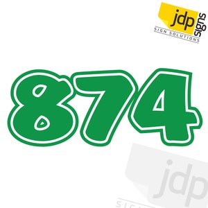 3 X Custom Race Numbers and Name Stickers Motocross Kart Decals Mx Dirt ...