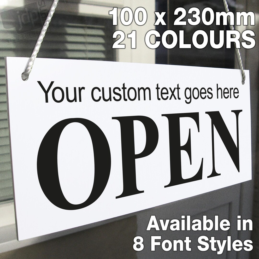 Personalised Custom Made Open Closed Hanging Sign, Shop Window/door ...