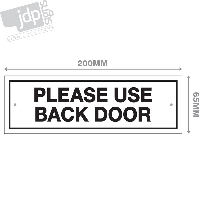 Please Use Back Door 3mm Rigid PVC Board Sign 21 Colours - Etsy