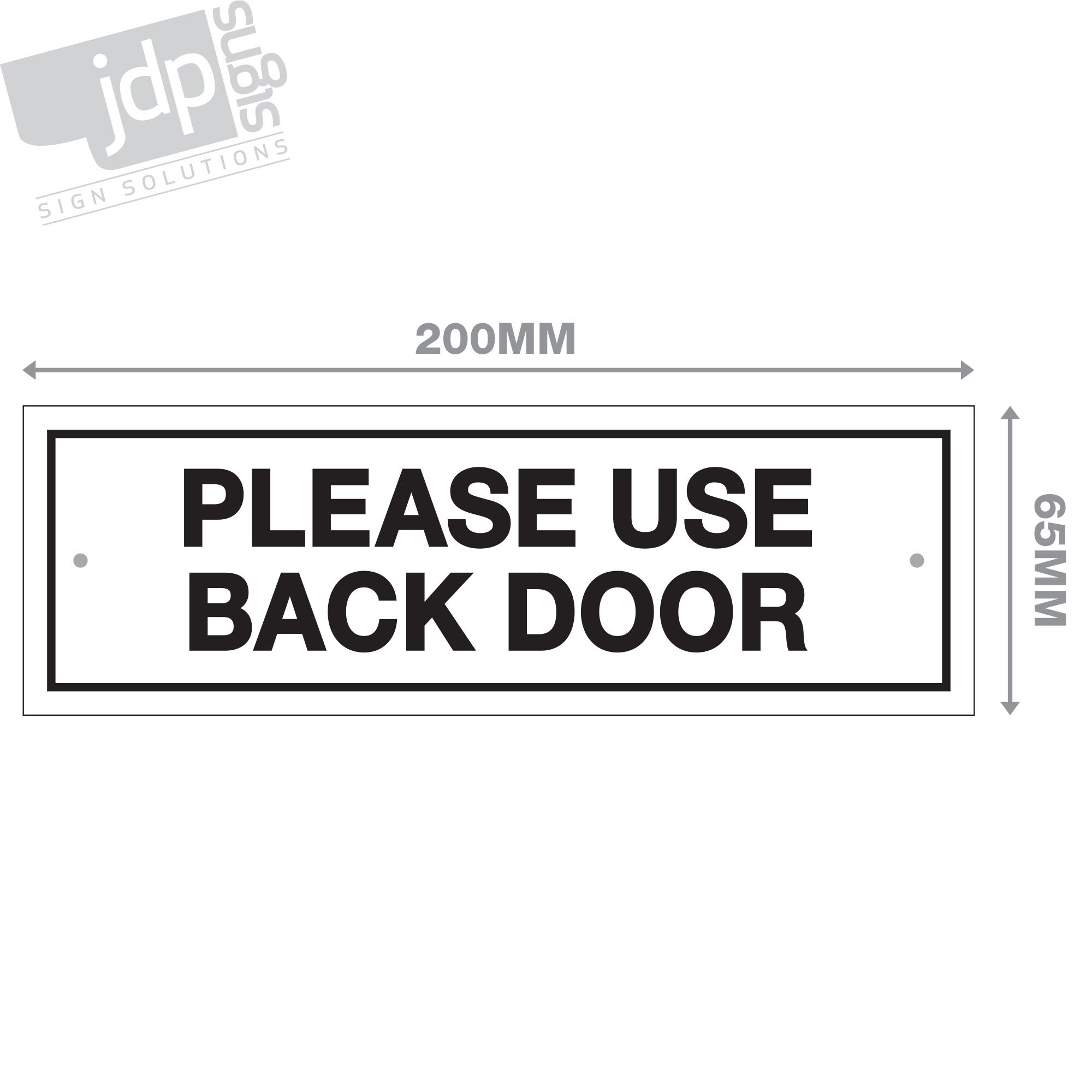 Please Use Back Door 3mm Rigid PVC Board Sign 21 Colours - Etsy