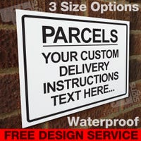 Personalised Parcel Delivery Sign – Custom Instructions, Metal Sign ...