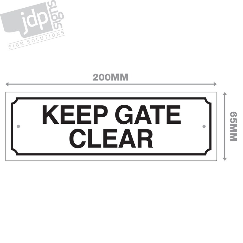 Keep Gate Clear 3mm Rigid PVC Board Sign 21 Colours - Etsy UK