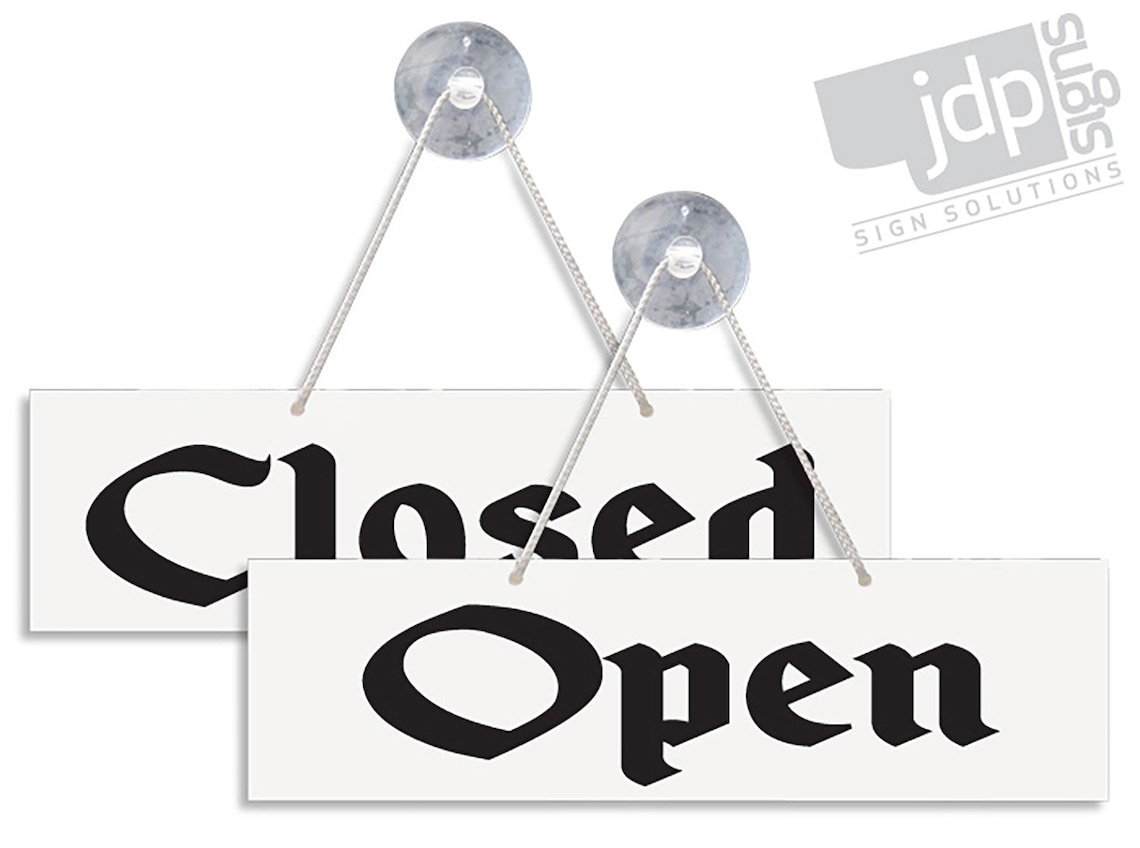 Open and Closed 3mm Rigid Hanging Sign 65mm X 240mm Shop - Etsy UK
