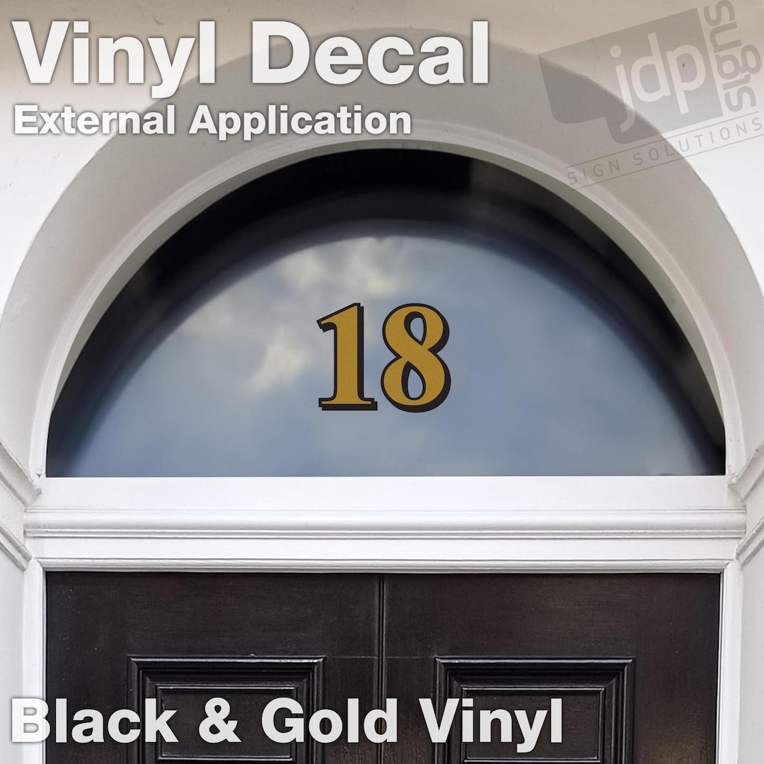 Victorian Fanlight House Number - Black & Gold Vinyl Decal Sticker - 2 ...