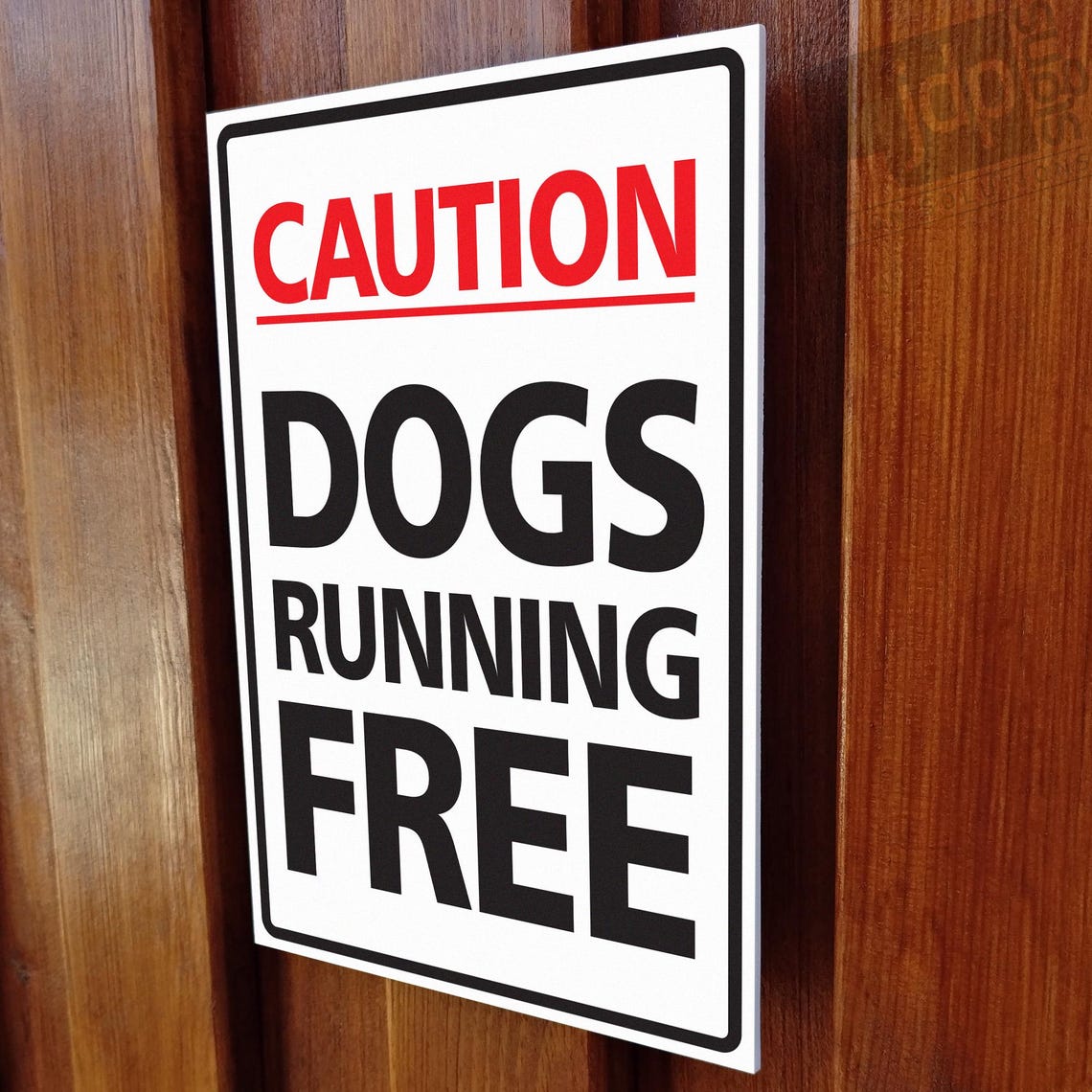 Caution Dogs Running Free Sign - External Waterproof 3mm Rigid PVC Sign ...