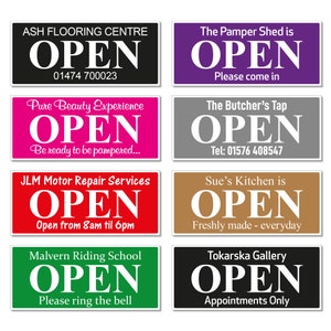 Personalised Custom Made Open Closed Hanging Sign, Shop Window/door 21 ...