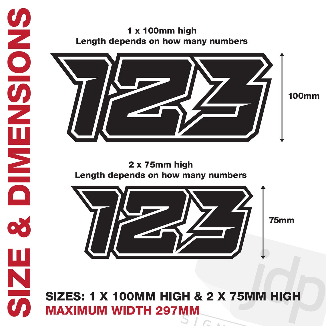 3 X Custom Race Numbers and Name Stickers Motocross Kart Decals Mx Dirt ...