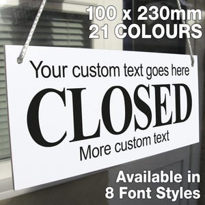 Personalised Custom Made Open Closed Hanging Sign, Shop Window/door ...
