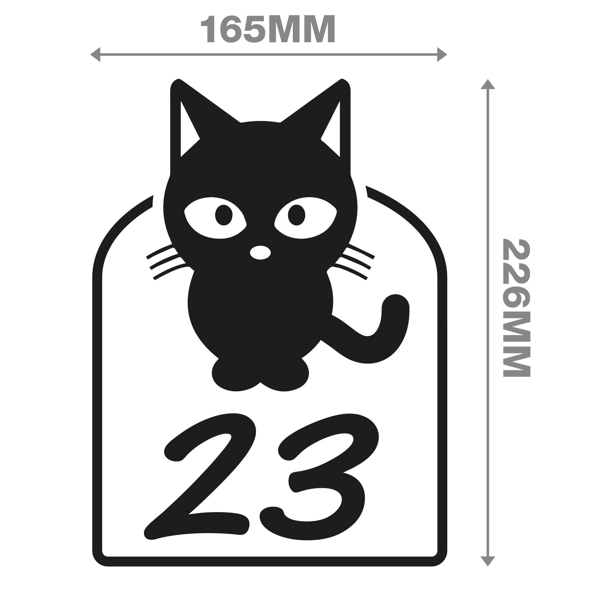 Wheelie Bin House Number Cat Custom Vinyl Sticker - 21 Colours ...