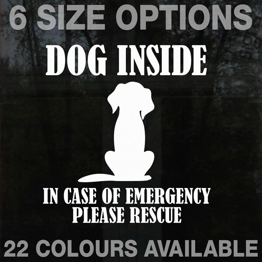 Emergency Dog Rescue Window Door Sticker - Pets Inside Rescue Decal - 6 ...