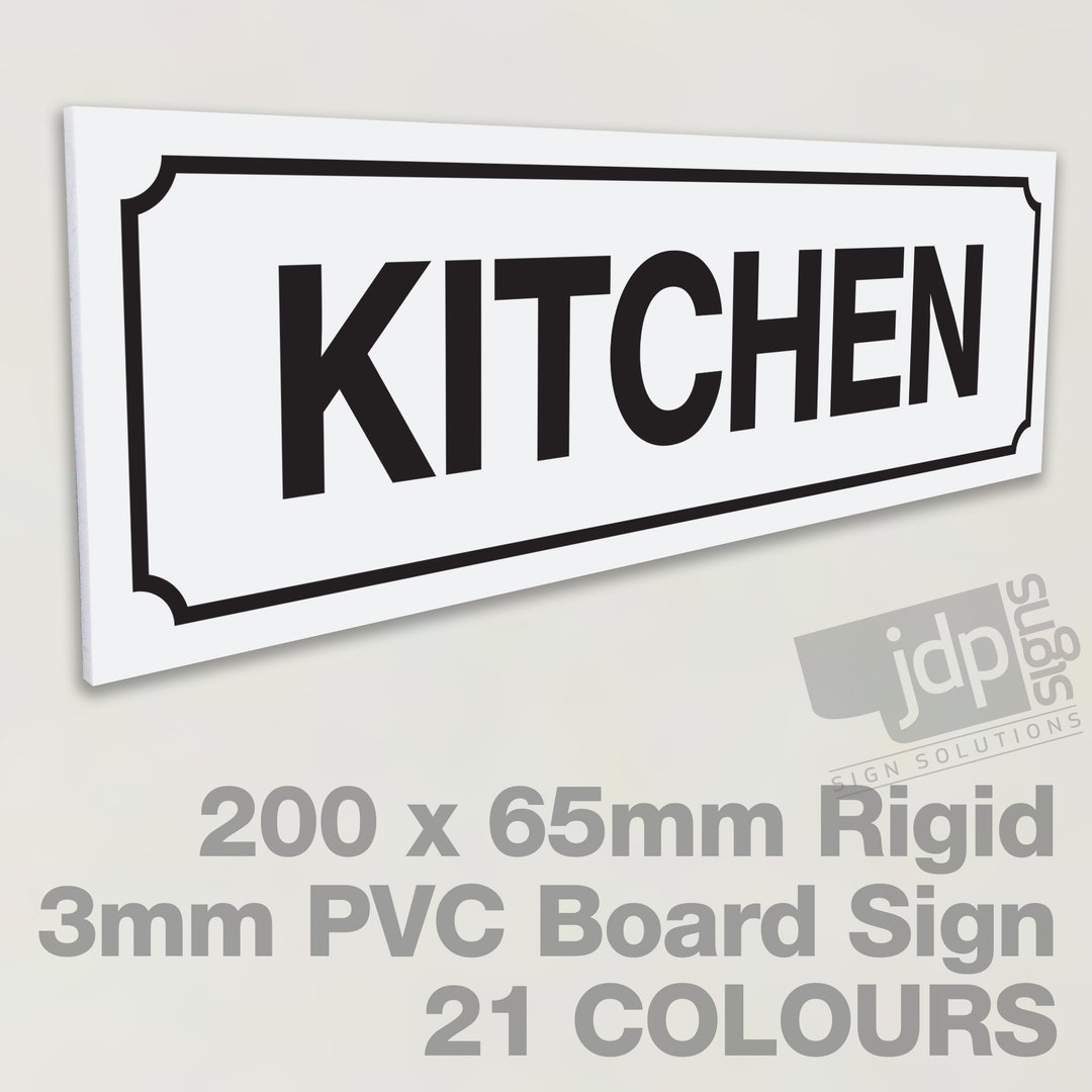 Kitchen 3mm Rigid PVC Board Sign - 21 Colours - Etsy