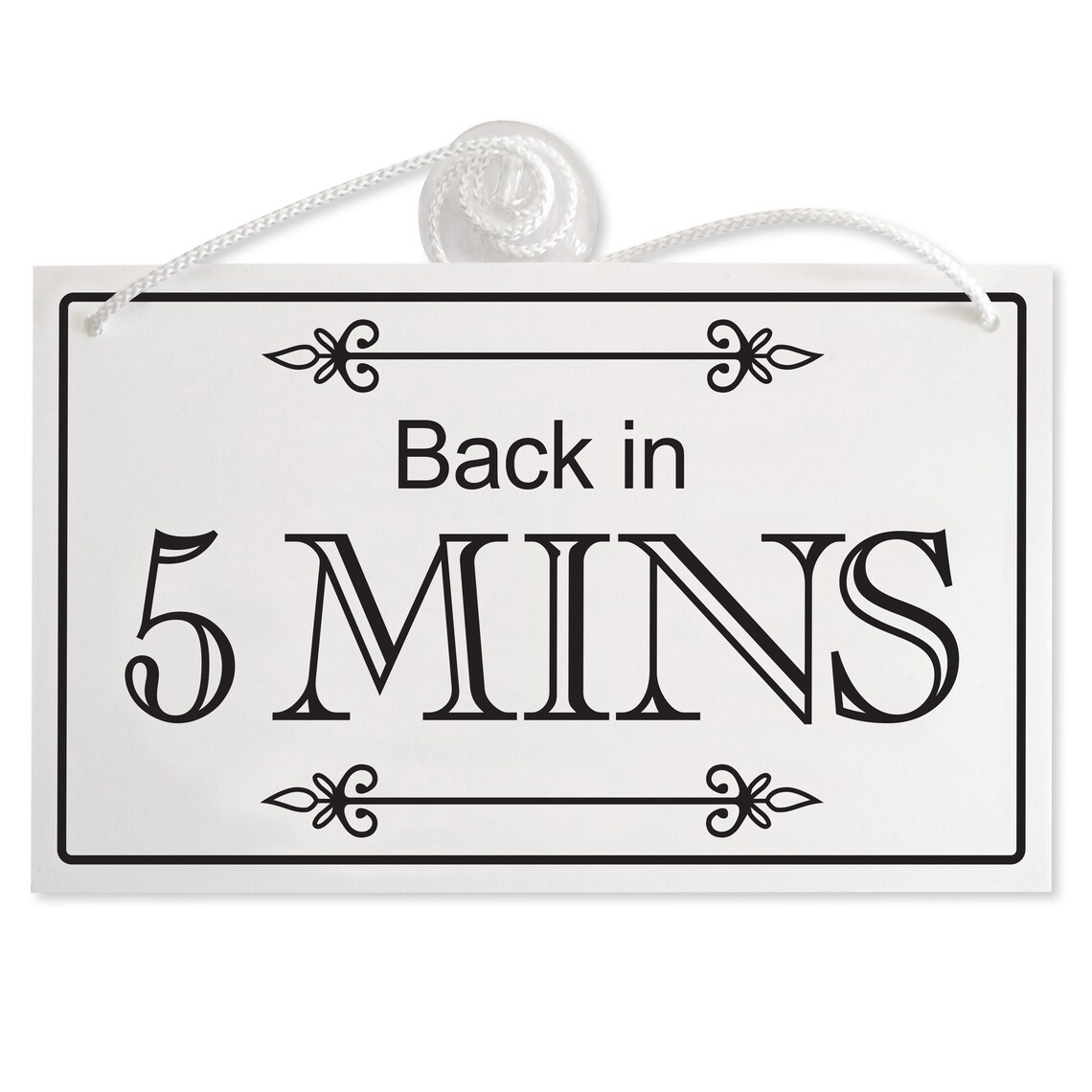 Back in 5 Mins 3mm Rigid 120mm X 200mm Sign 5 Minutes Shop - Etsy UK