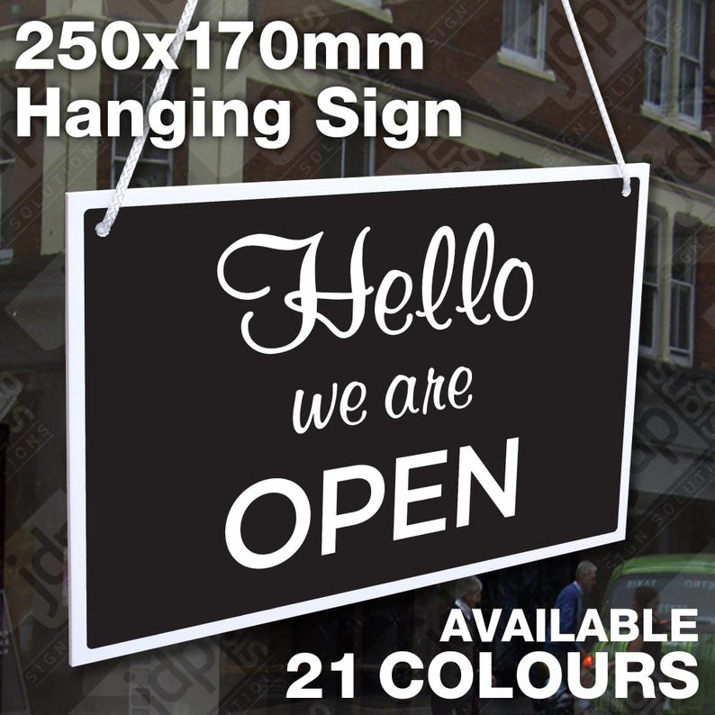 Hello We Are Open / Sorry We Are Closed 3mm Rigid 170mm X 250mm Sign ...