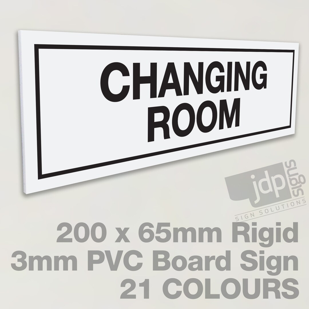 Changing Room 3mm Rigid PVC Board Sign 21 Colours - Etsy