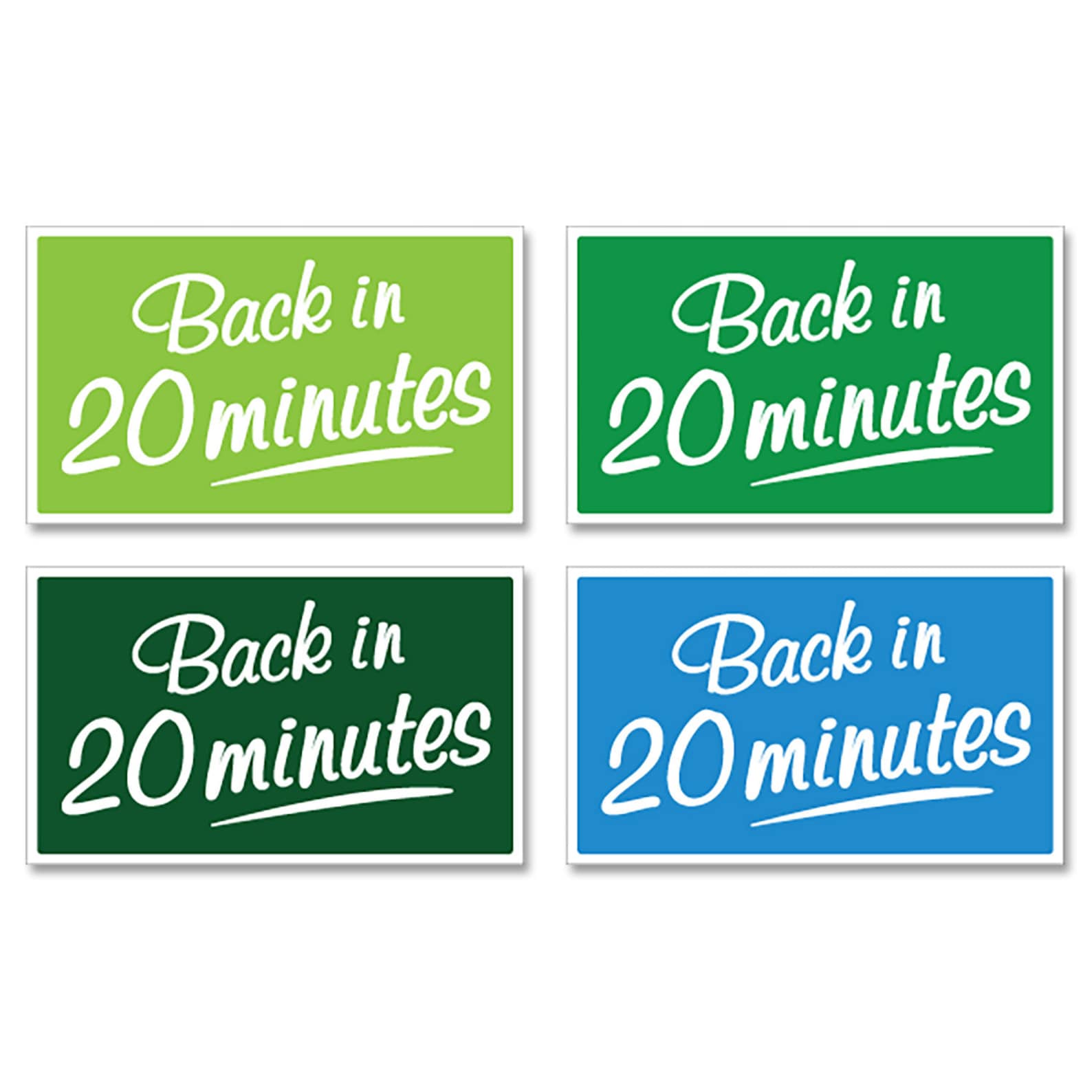 Back In 20 Minutes 3mm Rigid Hanging 120mm x 200mm Sign Shop | Etsy