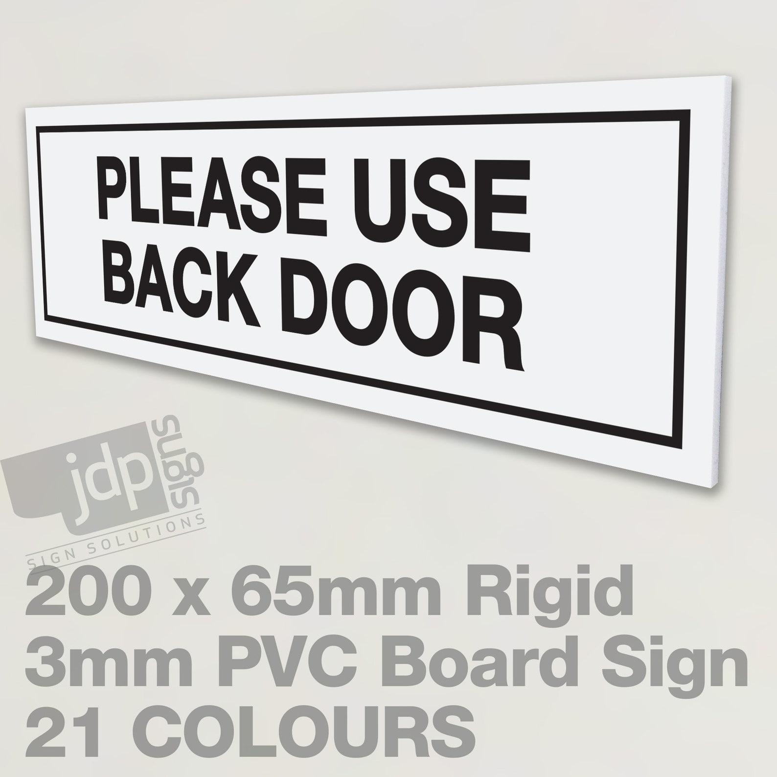 Please Use Back Door 3mm Rigid PVC Board Sign 21 Colours - Etsy