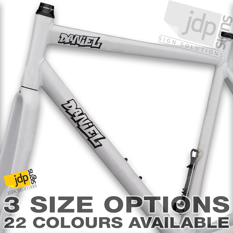 X2 Personalised Bike Frame Name Stickers Vinyl Decal Cycle BMX - 22 ...