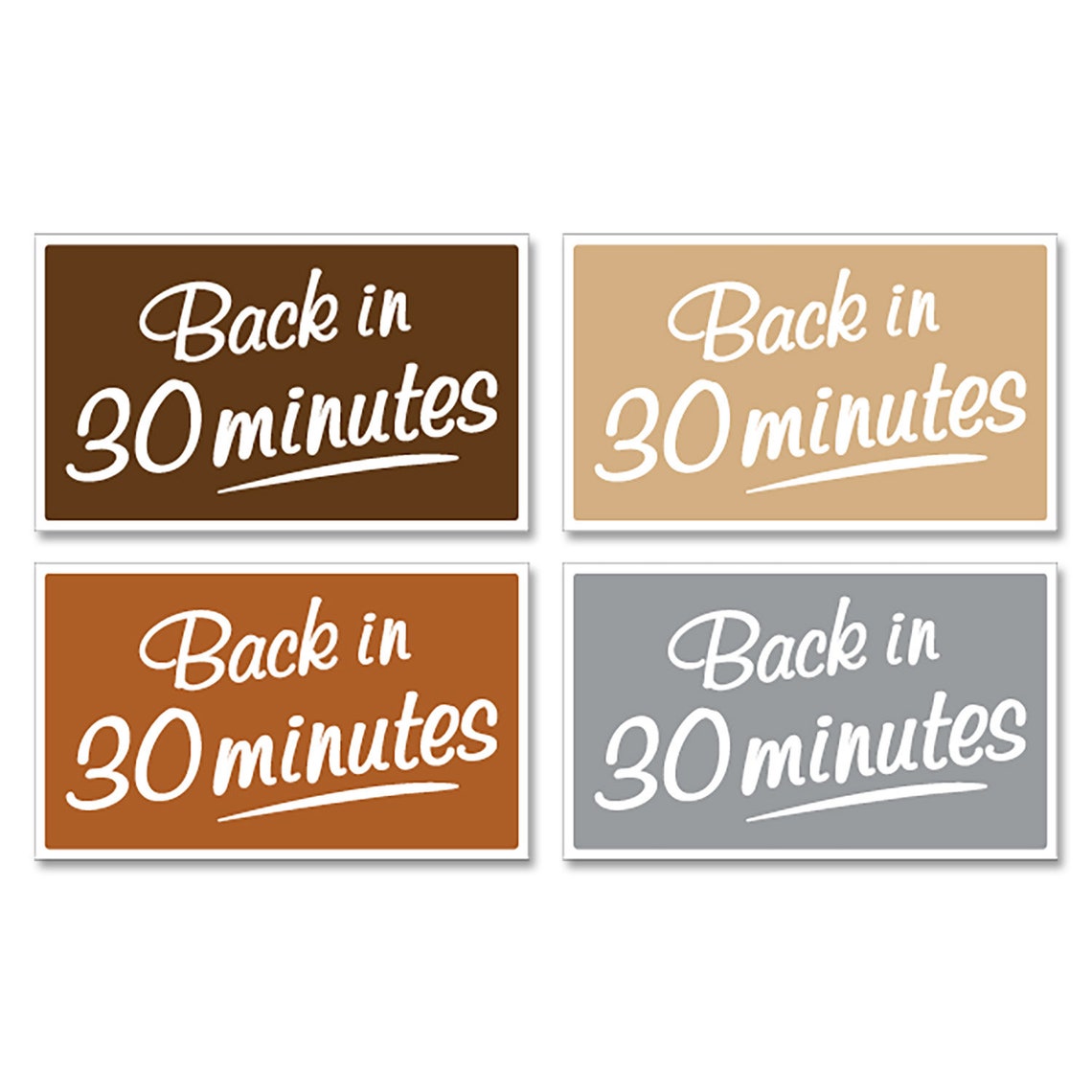 Back in 30 Minutes 3mm Rigid Hanging 120mm X 200mm Sign Shop | Etsy