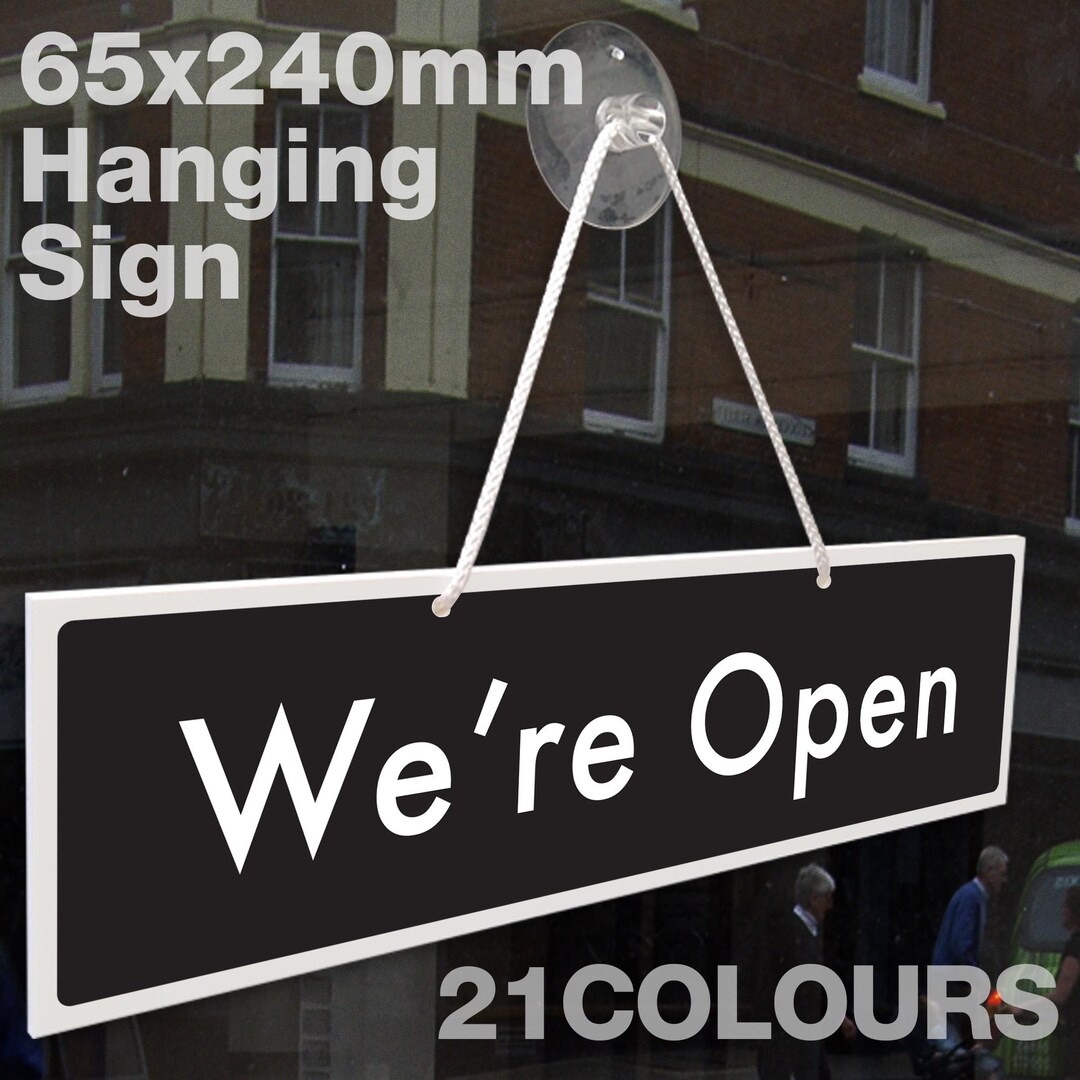 Open and Closed 3mm Rigid Hanging Sign 65mm X 240mm, Shop Window Door ...