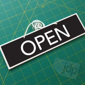 Open and Closed 3mm Rigid Hanging Sign 65mm X 240mm, Shop Window Door ...