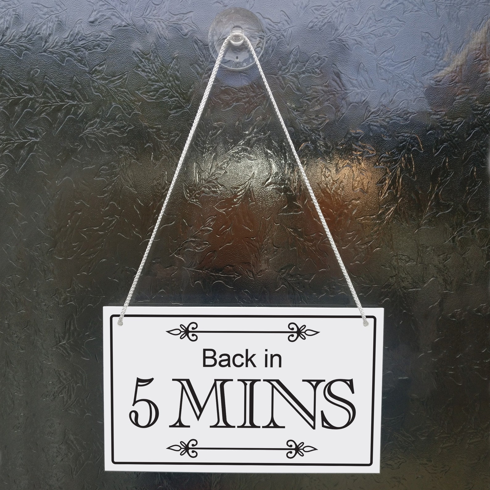 Back in 5 Mins 3mm Rigid 120mm X 200mm Sign 5 Minutes Shop - Etsy UK