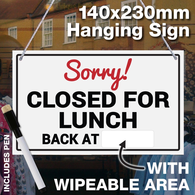 Closed for Lunch Sign - Etsy