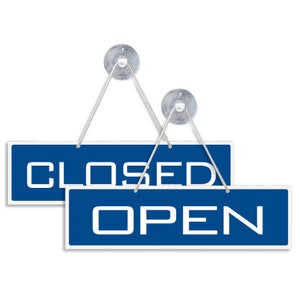 Open and Closed 3mm Rigid Hanging Sign 65mm X 240mm, Shop Window Door ...