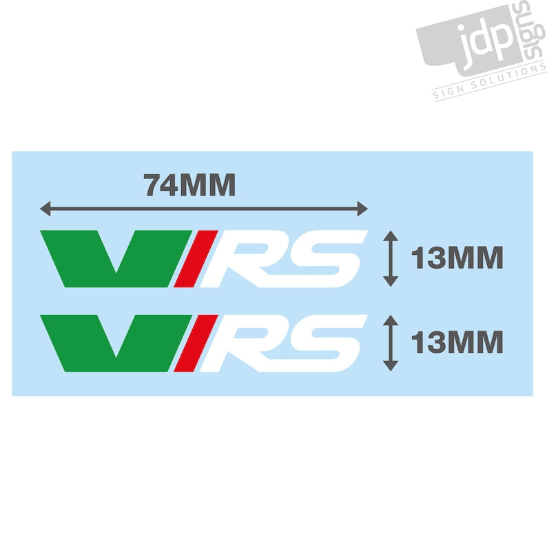 Skoda VRS 2 X White Green Red Wing Mirror Decals Vinyl - Etsy UK