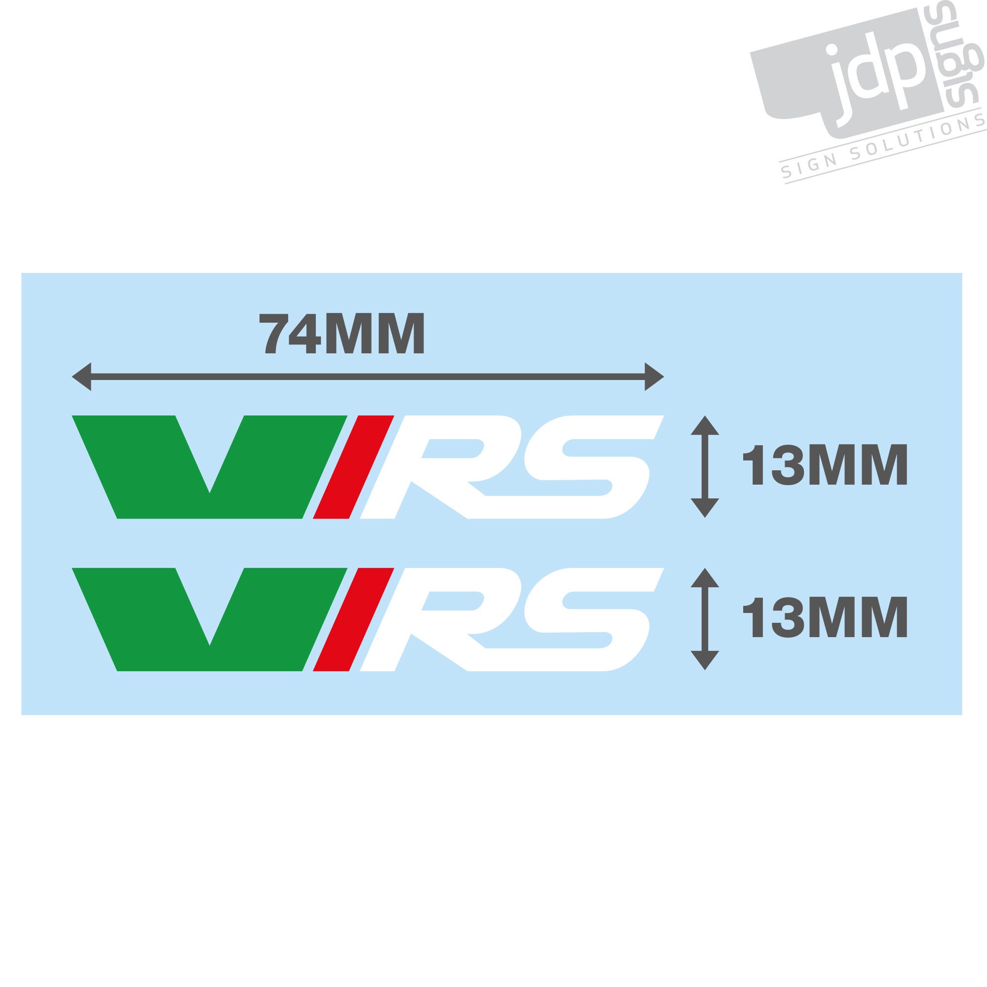 Skoda VRS 2 X White Green Red Wing Mirror Decals Vinyl - Etsy UK