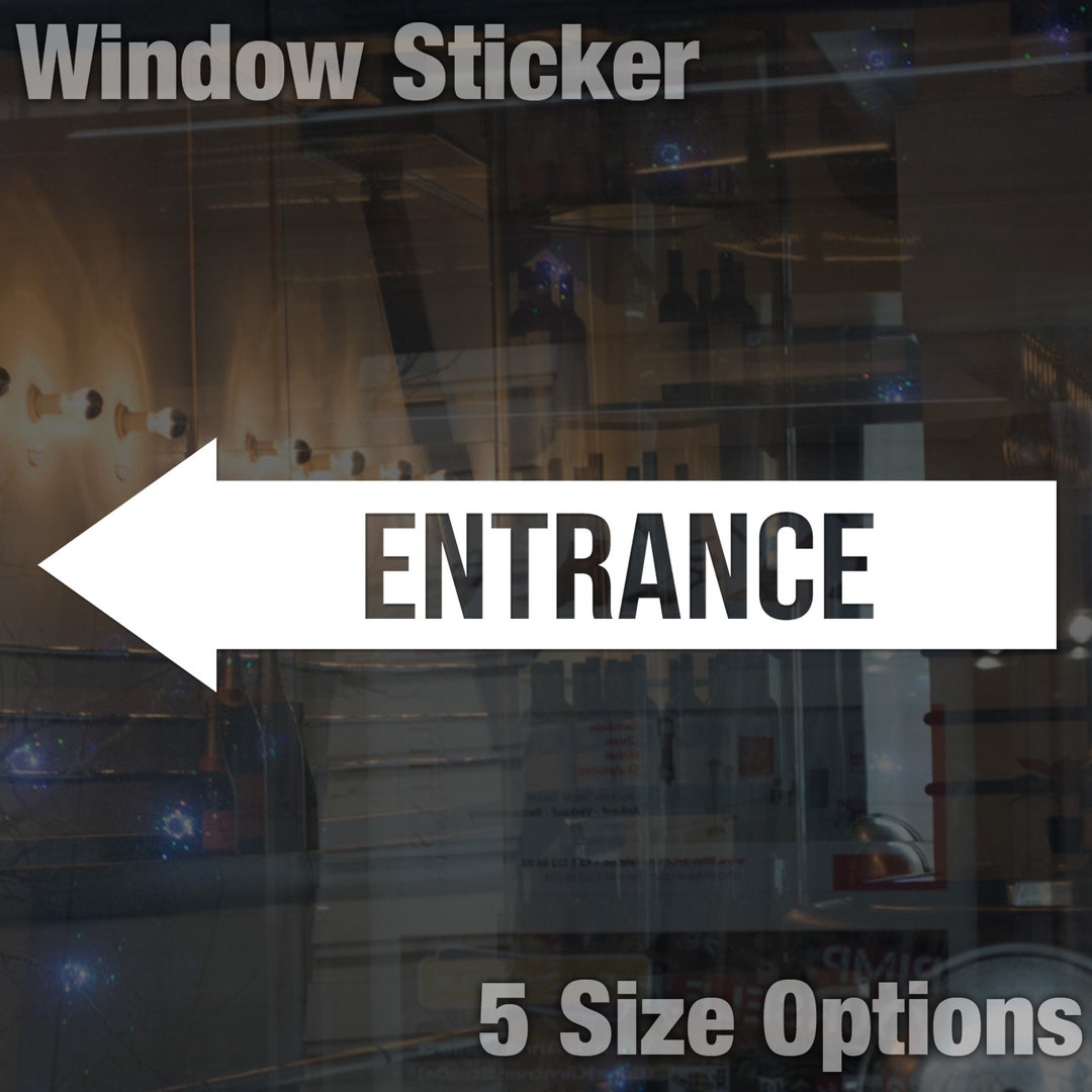 Entrance Arrow Sticker White Vinyl Window Door Decal - Size Options - Etsy