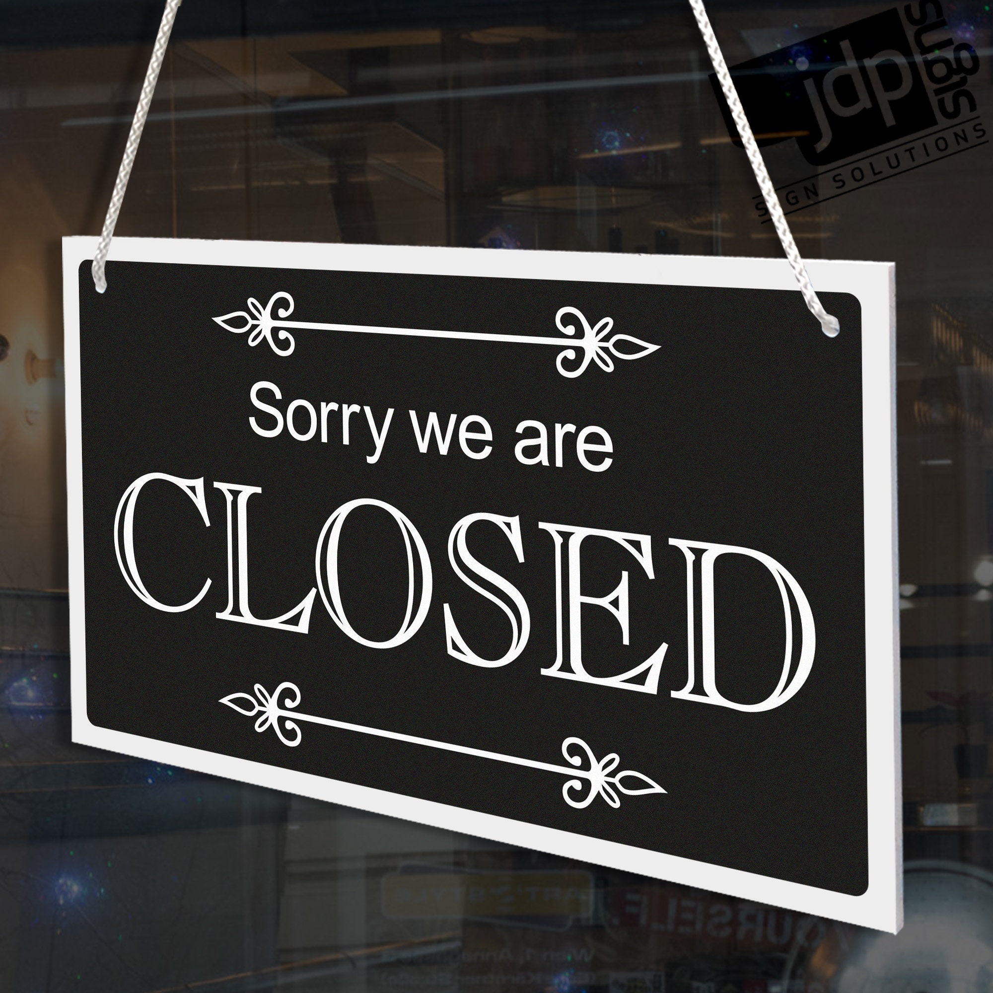 Welcome We Are Open / Sorry We Are Closed 3mm Rigid 140mm X 230mm Sign ...
