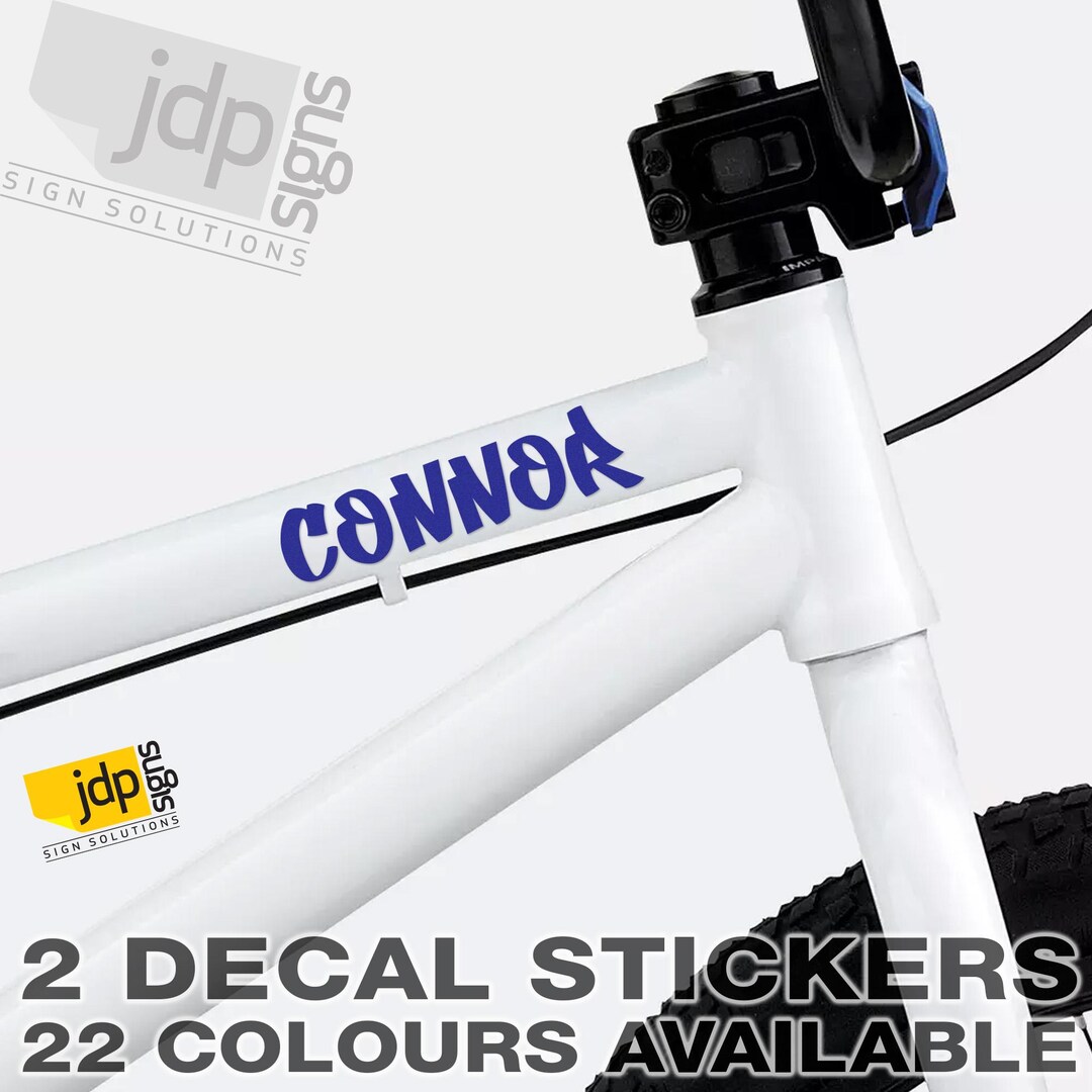 X2 Personalised Bike Frame Name Stickers Vinyl Decal Cycle BMX - 22 ...